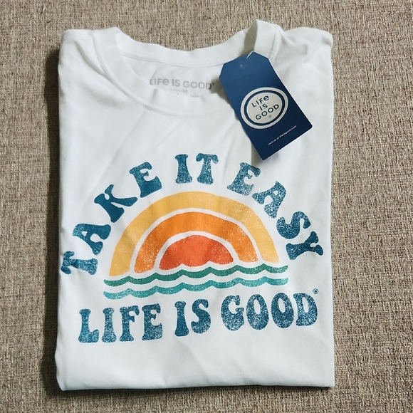 Life Is Good | Shirts | Nwt Life Is Good White Tee With Colorful ...
